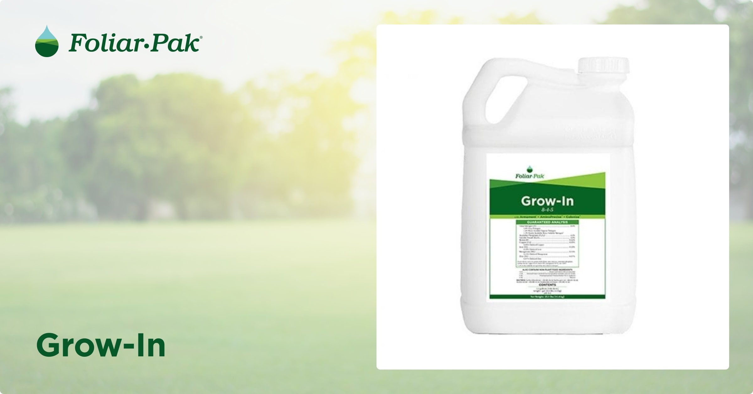 Foliar-Pak Grow-In Product Information | Foliar-Pak