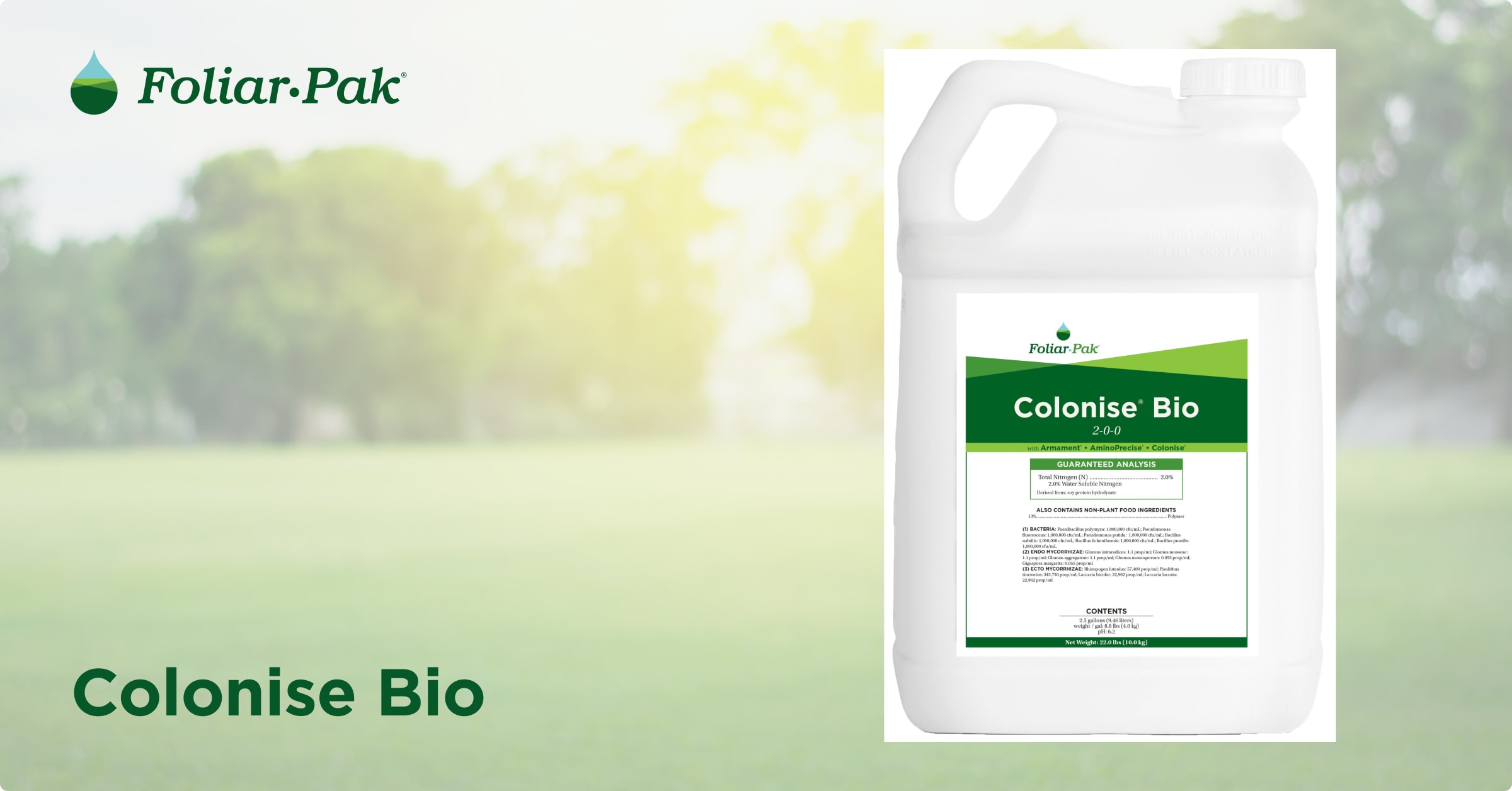 Foliar-Pak Colonise Bio Product Information | Foliar-Pak