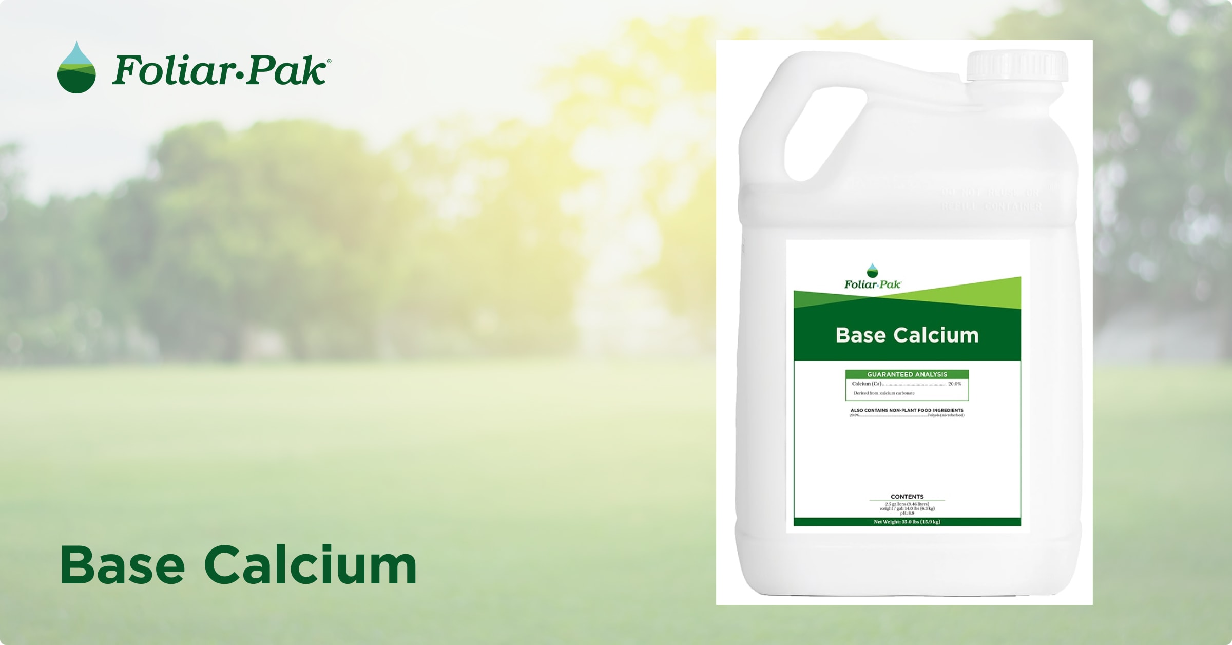 Foliar-Pak Base Calcium Information | Foliar-Pak