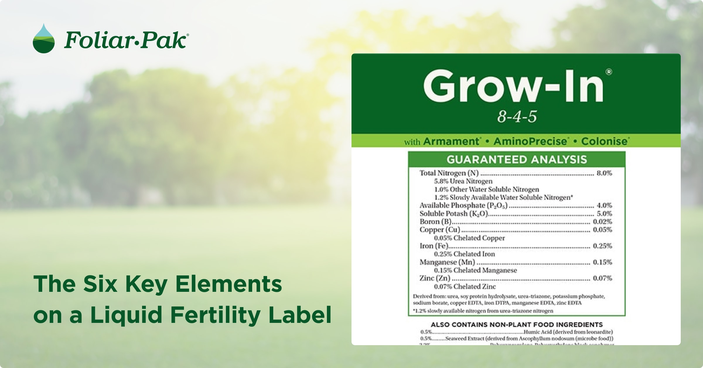 The Six Key Elements on a Liquid Fertility Label | Foliar-Pak